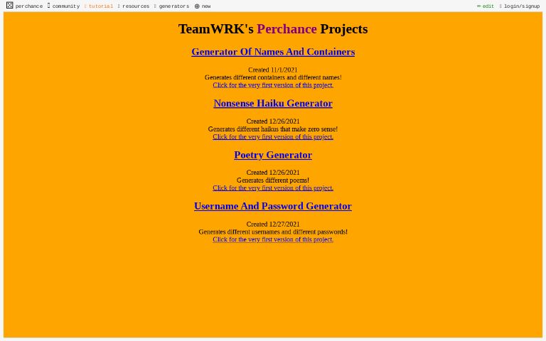 teamwrks-projects-original ― Perchance Generator