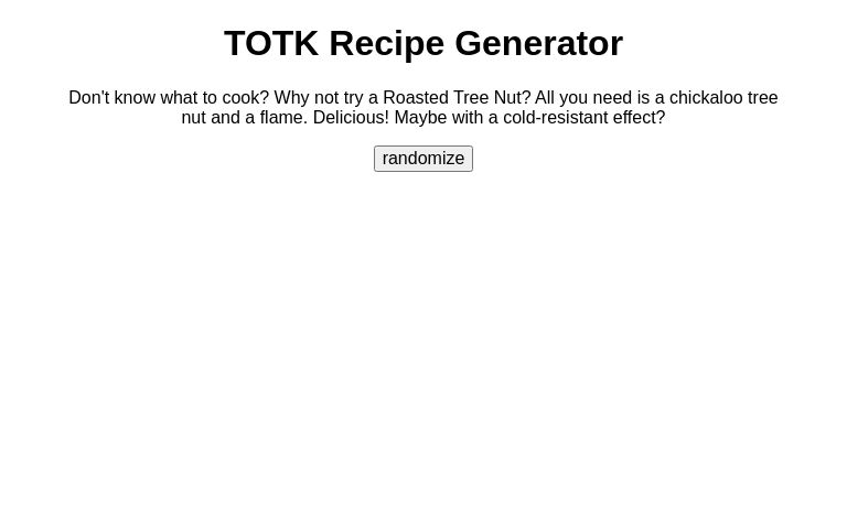 TOTK Recipe Generator
