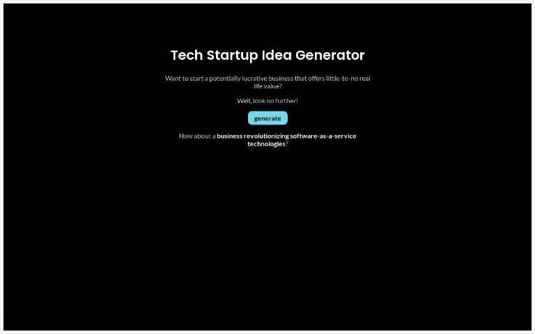 Tech Startup Idea Generator