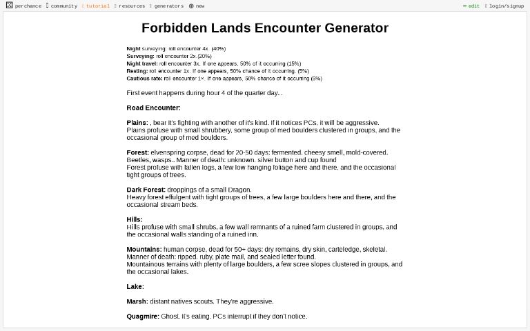 Forbidden Lands Encounter Generator