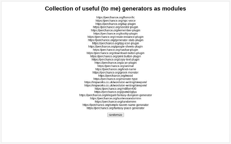 Collection of useful (to me) generators as modules
