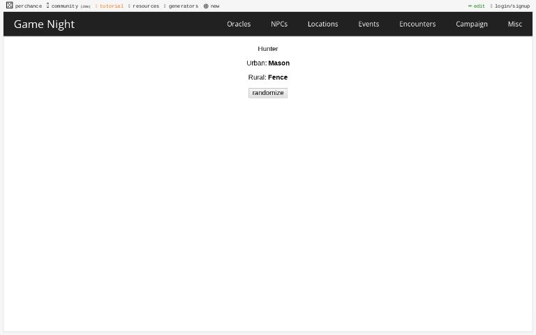 NPC Occupations ― Perchance Generator