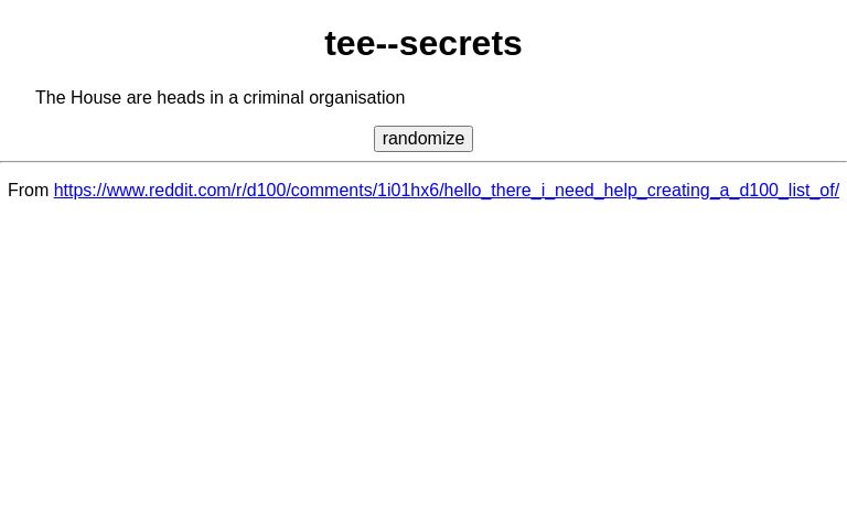 tee--secrets ― Perchance Generator