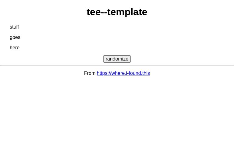 tee--template ― Perchance Generator