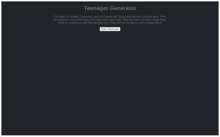 Teenager Generator