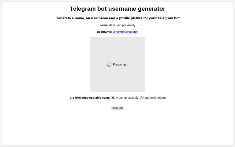 Telegram bot username generator