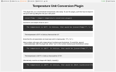 Temperature Unit Conversion Plugin ― Perchance Generator