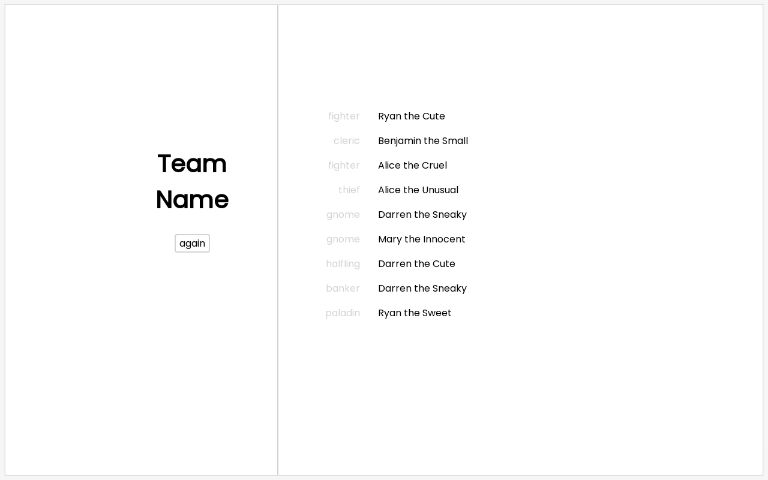 Team Name ― Perchance Generator