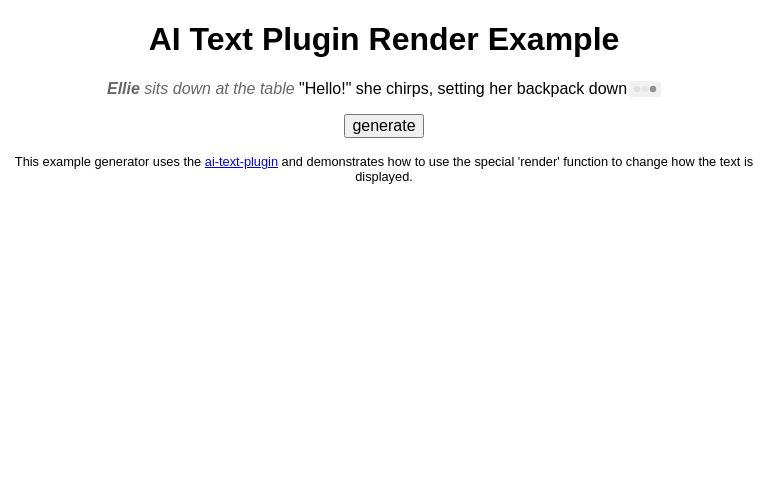 AI Text Plugin Render Example