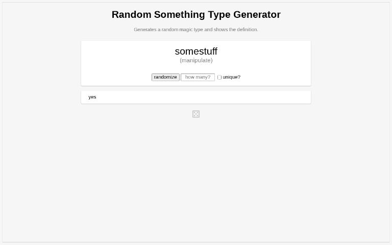Random Something Type Generator