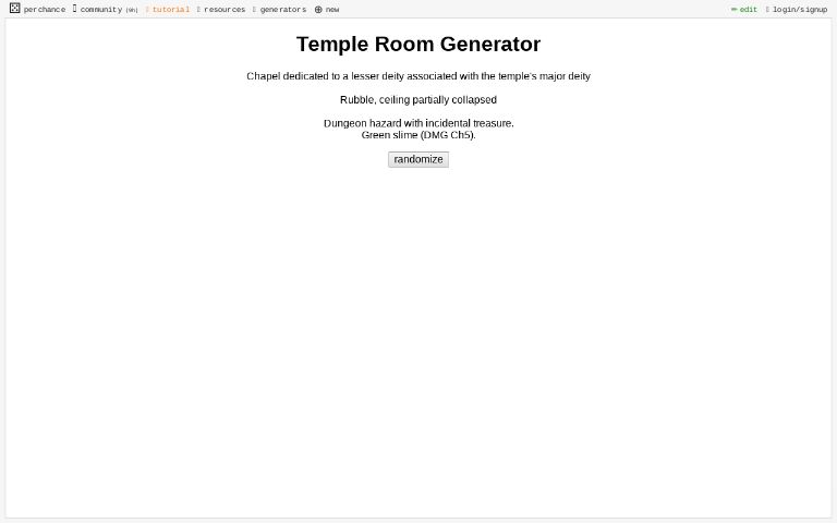 Temple Room Generator