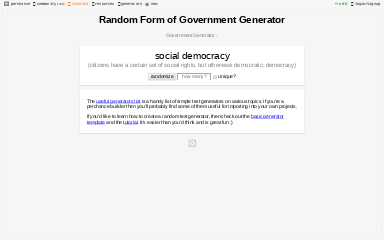Random Form of Government Generator