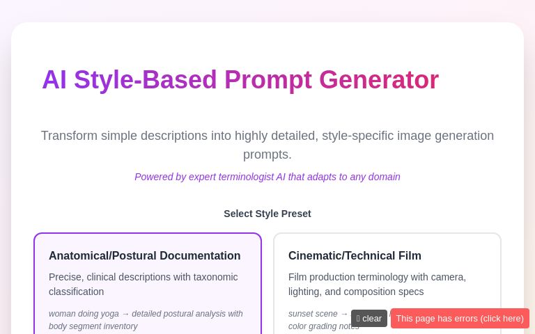 AI Style-Based Prompt Generator