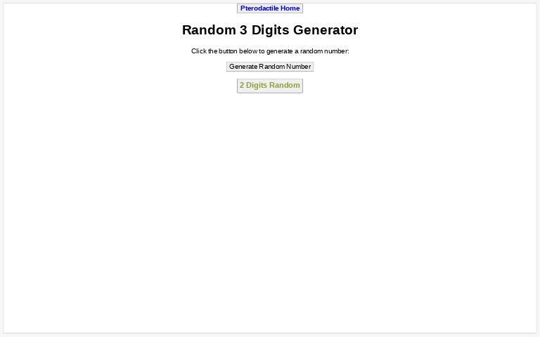 Random 3 Digits Generator