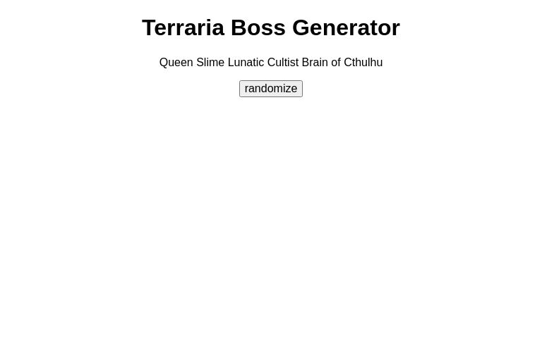 Terraria Boss Generator