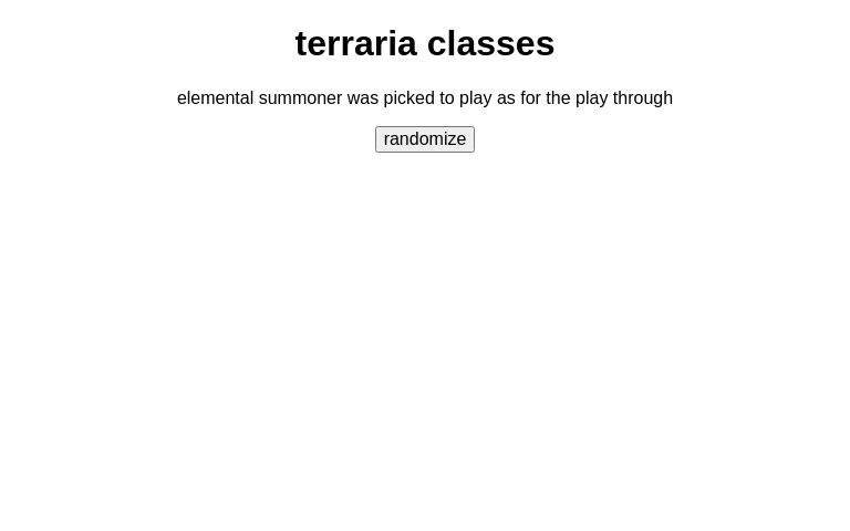 terraria classes ― Perchance Generator