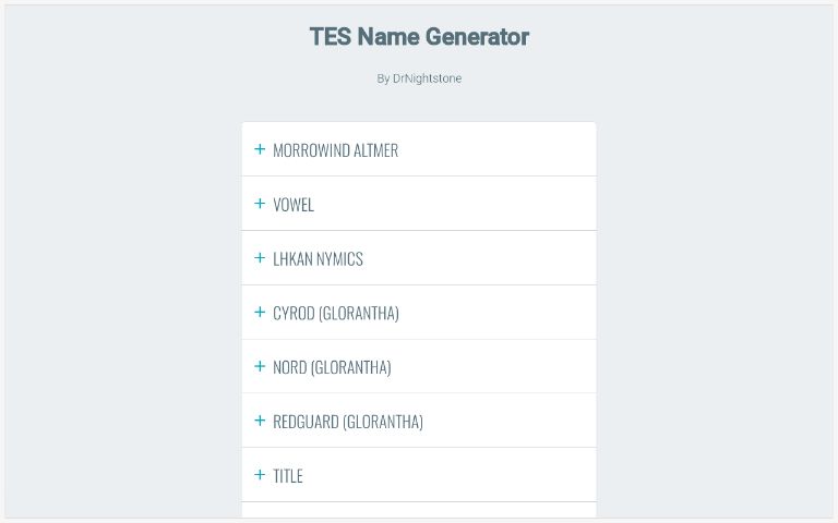 TES Name Generator