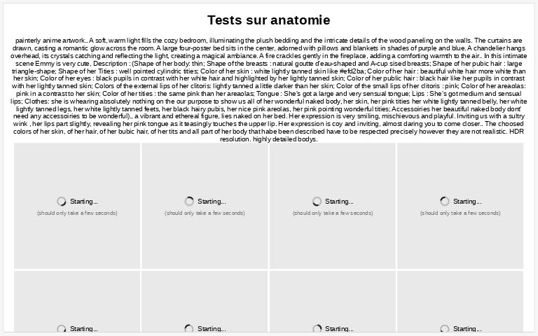 Tests sur anatomie ― Perchance Generator