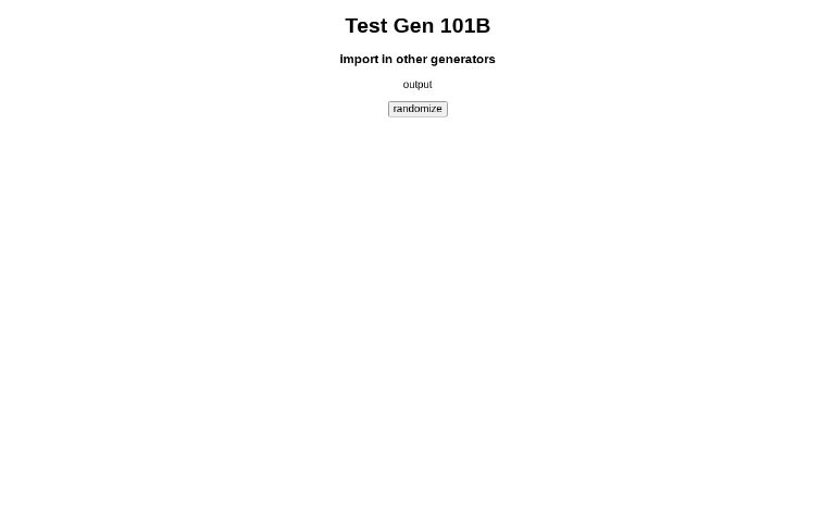 Test Gen 101B