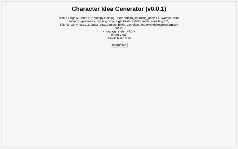 Character Idea Generator (v0.0.1)