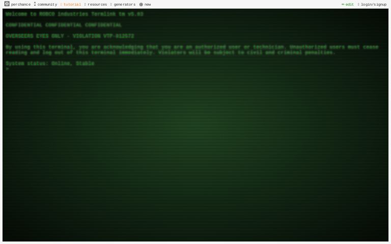 Fallout Terminal Template ― Perchance Generator