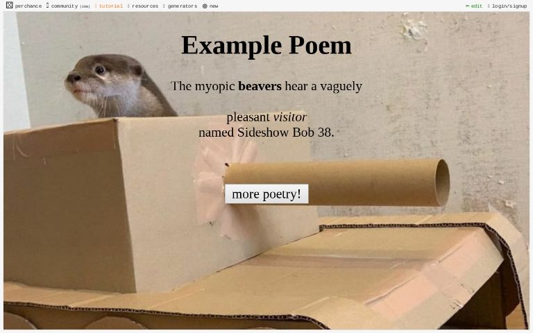 Example Poem ― Perchance Generator