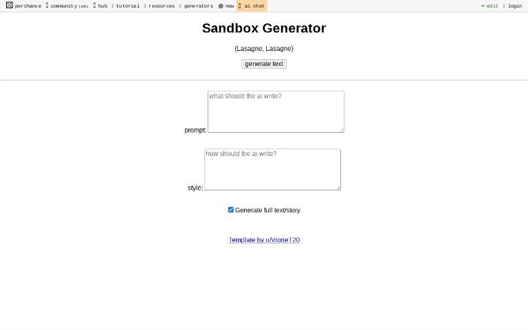 Sandbox Generator