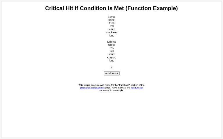 Critical Hit If Condition Is Met (Function Example) ― Perchance Generator
