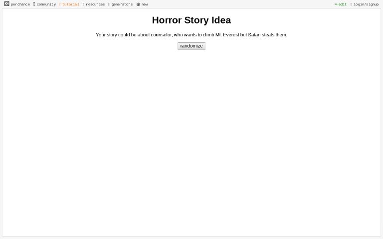Horror Story Idea ― Perchance Generator