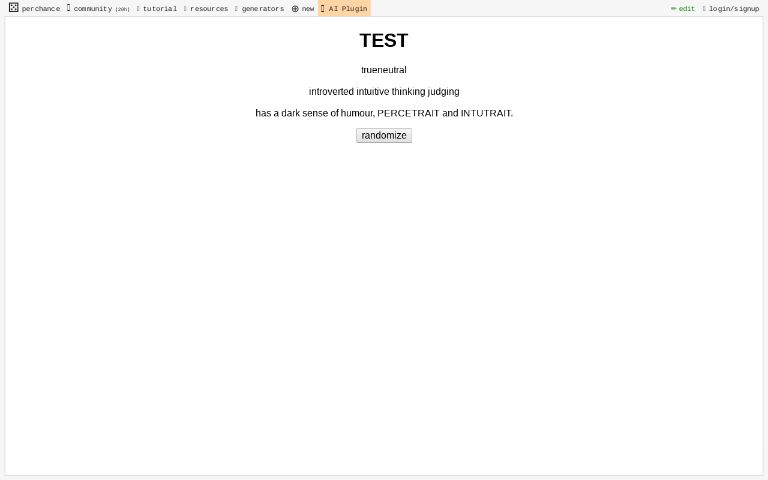 TEST ― Perchance Generator