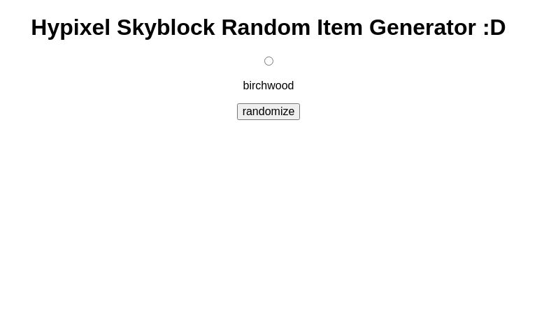 Hypixel Skyblock Random Item Generator :D