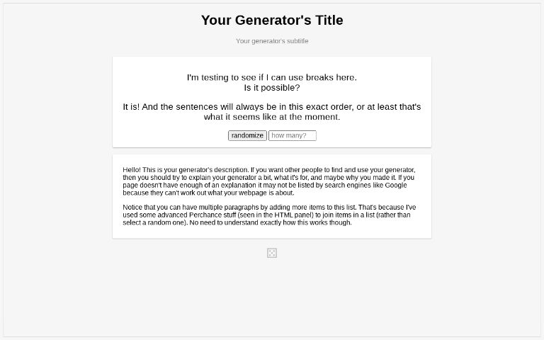 Basic Template ― Perchance Generator