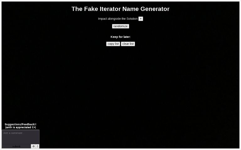 The Fake Iterator Name Generator