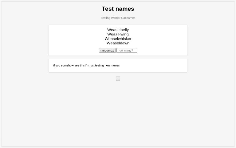 Test names ― Perchance Generator