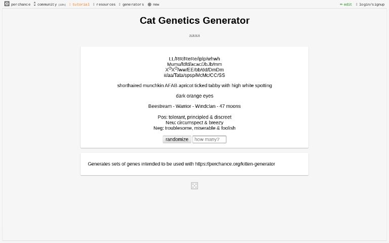 Cat Genetics Generator