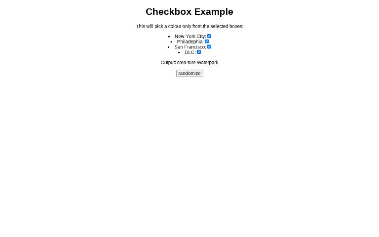 Checkbox Example ― Perchance Generator