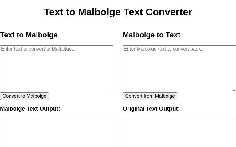 Text to Malbolge Text Converter ― Perchance Generator