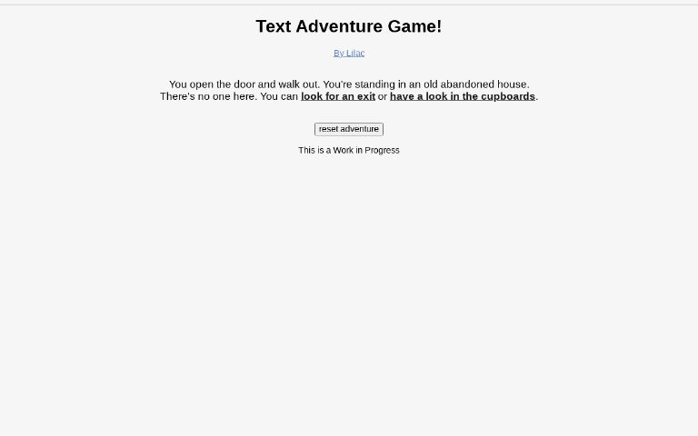 Text Adventure Game! ― Perchance Generator