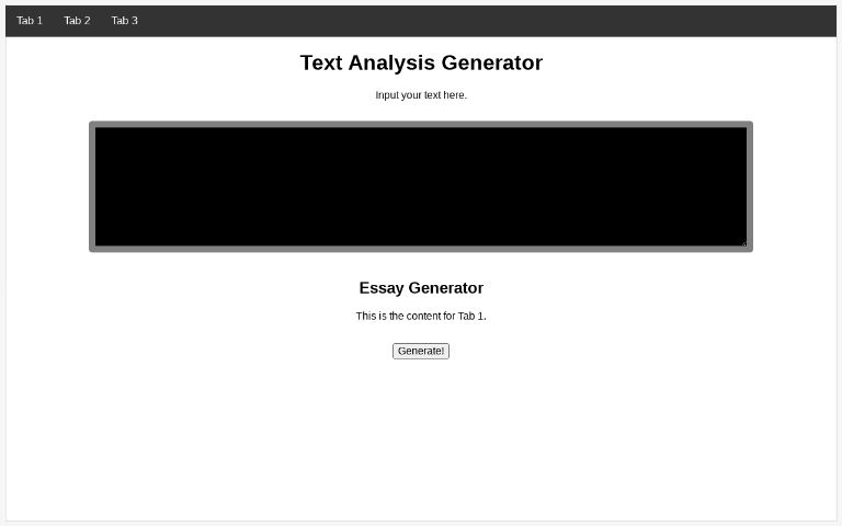 Text Analysis Generator