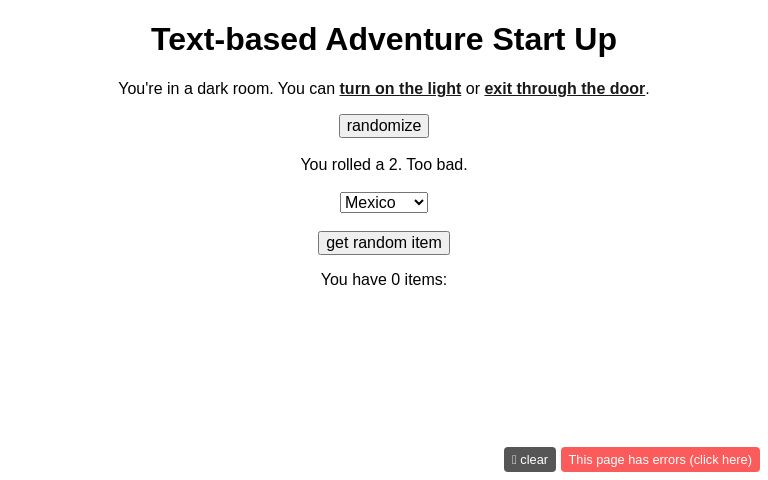 Text-based Adventure Start Up ― Perchance Generator