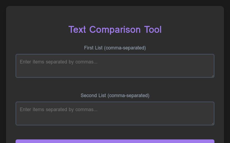 Text Comparison Tool ― Perchance Generator