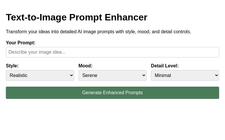 Text-to-Image Prompt Enhancer ― Perchance Generator