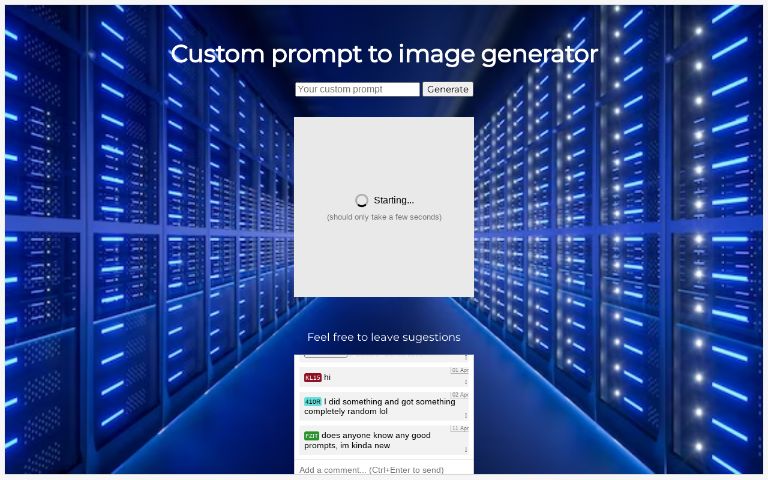 Custom prompt to image generator