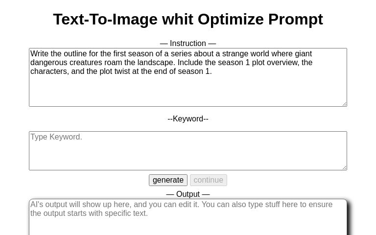 Text-To-Image whit Optimize Prompt ― Perchance Generator