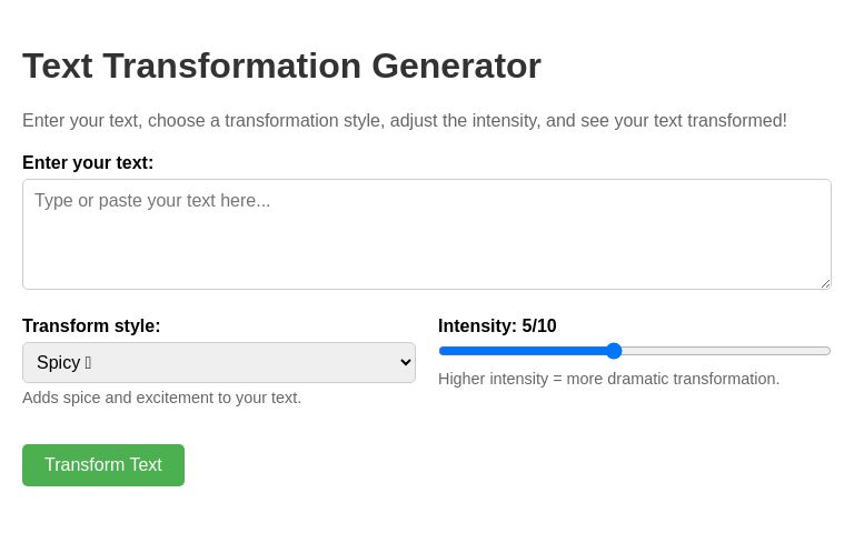 Text Transformation Generator
