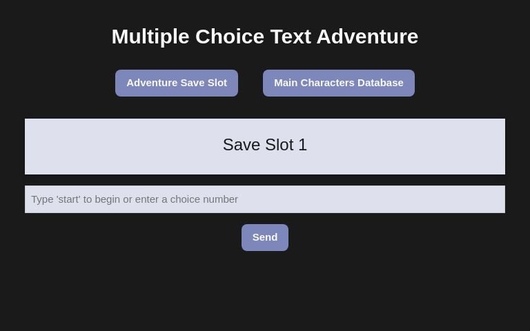 Multiple Choice Text Adventure ― Perchance Generator