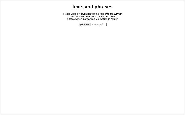texts and phrases ― Perchance Generator