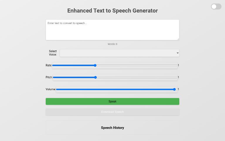 Enhanced Text to Speech Generator