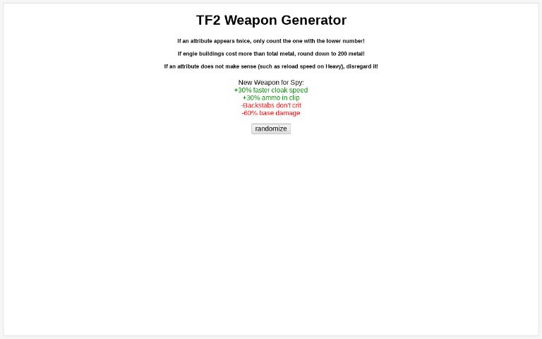TF2 Weapon Generator