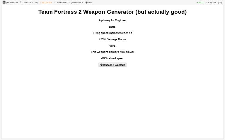 Team Fortress 2 Weapon Generator (but actually good)